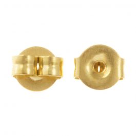 Stainless Steel Stud Earring Backs (4.5 x 6 x 3 mm) Gold (10 pcs)