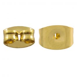 Stainless Steel Stud Earring Backs (4.5 x 6 x 3 mm) Gold (6 pcs)