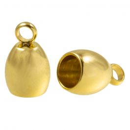 Stainless Steel End Caps (inside size 4 mm) Gold (6 pcs)